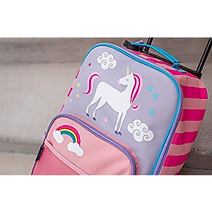Wildkin Kids Rolling Suitcase for Boys & Girls, Suitcase for Kids Measures 16 x 11.5 x 6 Inches, Kids Luggage is Carry-On Size, Perfect for School & Overnight Travel (Unicorn)