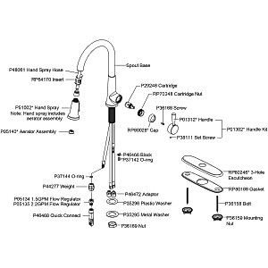 Elkay LK6000LS Single Hole Deck Mount Kitchen Faucet with Pull-Down Spray and Forward Only Lever Handle, Lustrous Steel