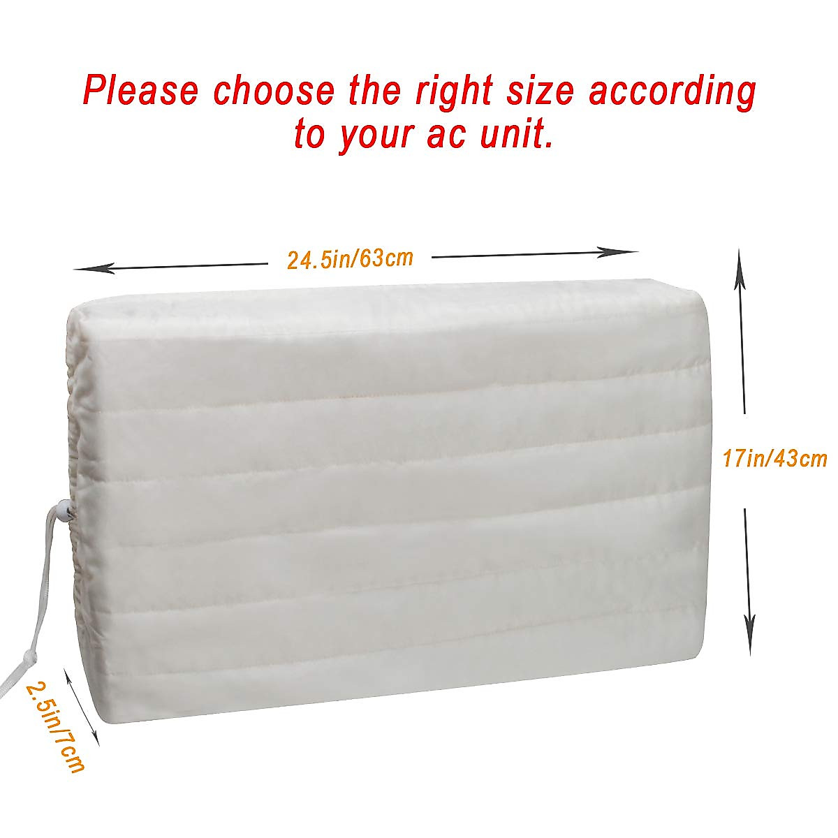 Luxiv Indoor Air Conditioner Cover, White Window Unit Cover Anti-Rust Adjustable Cover for Indoor Window AC with Free Elastic Straps (White, 24.5x17x2.5)