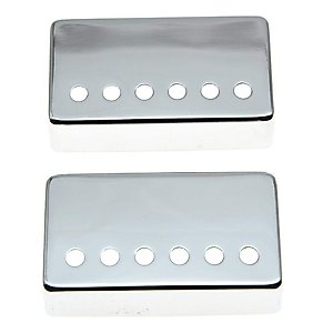 KAISH 2pcs Humbucker Guitar Pickup Cover Brass Humbucker Pickup Covers 50mm/52mm Pole Spacing Pickup Covers for Epi Les Paul Chrome
