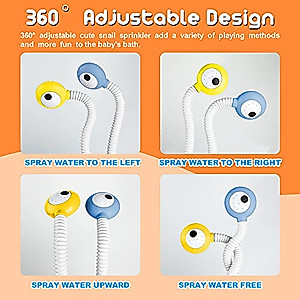 Dwi Dowellin Bath Toys for Baby Toddlers, Upgrade Electric Shower Head Baby Bath Toys Double Sprinkler Bathtub Tub Water Toys for Kids Preschool Child 18 Months and up