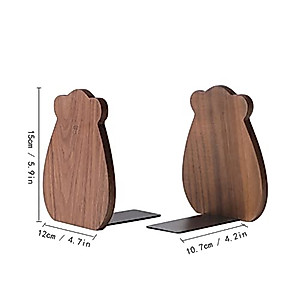 Bookends Animal Bear Modeling Bookends Metal Iron Decorative Bookshelf Book Ends Heavy Duty Bookend Desktop Organize Book Stand for Home Office Bedroom Book Holder