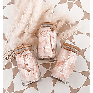 Personalized Iced Coffee Glass with Bamboo Lid & Plastic Straw, 16 oz Can Shaped Coffee Cup, Custom Holiday Gift Idea for Women Friends & Coffee Lover