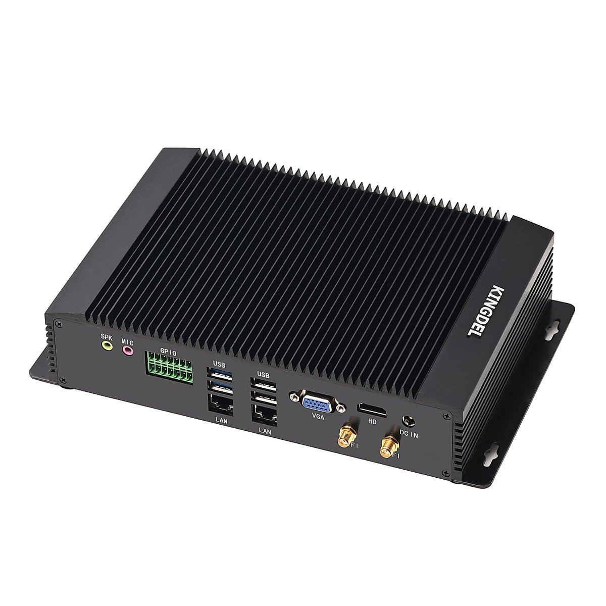 KINGDEL i5 8th Gen. CPU Desktop Computer, Office Computer with 8GB RAM, 128GB SSD, 6xCOM, 4xUSB 3.0, 4xUSB 2.0, 2xLAN, GPIO, HD Port, VGA, Fanless