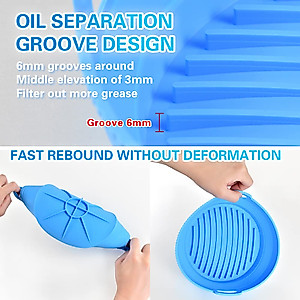 SameTech 2PCS Foldable Air Fryer Silicone Liner for 4-7QT 8.5inch Basket Reusable Air Fryer Liners Silicone Dishwasher Safe Heat Resistant Air Fryer Pot Replacement of Flammable Paper Liner (Blue)