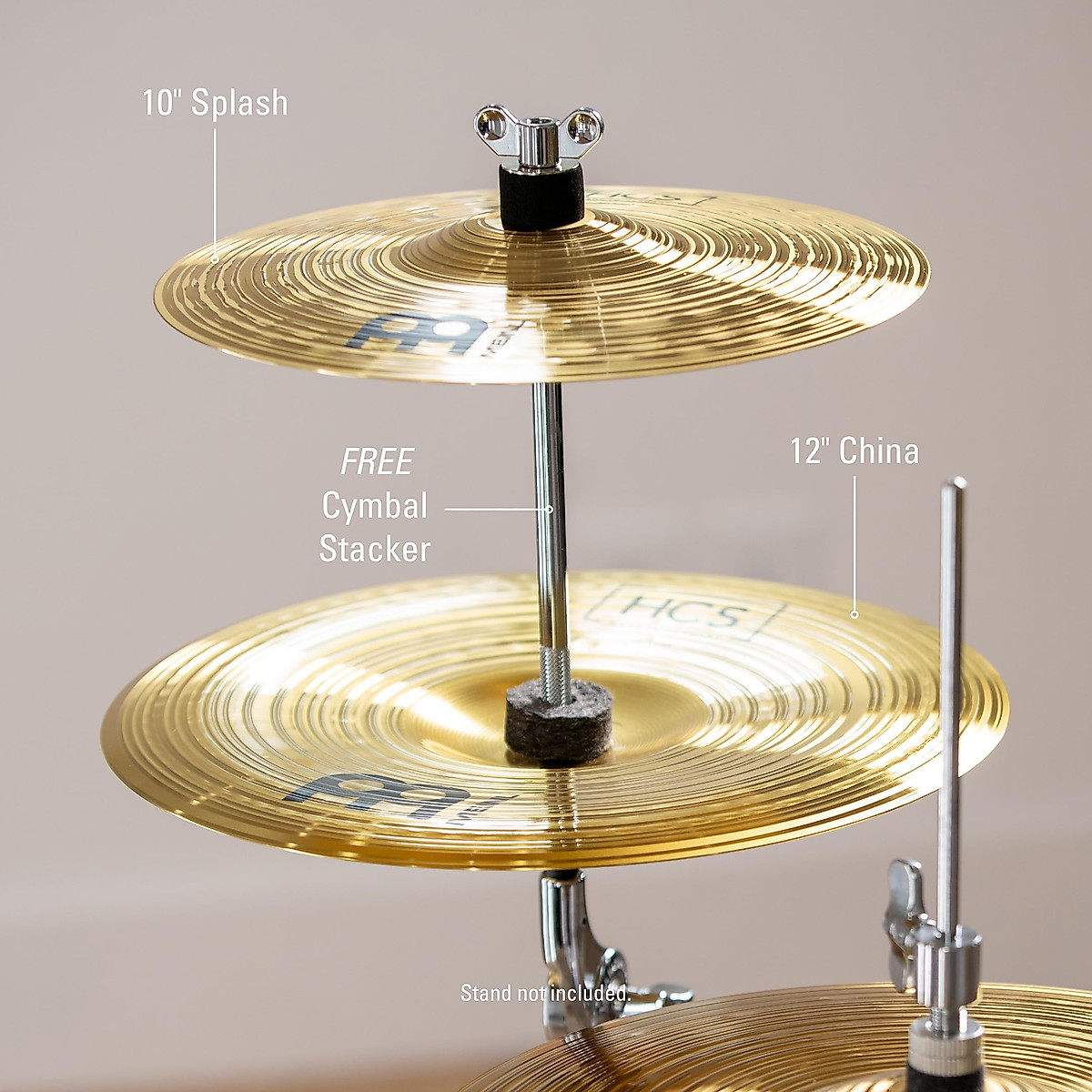 Meinl Cymbals HCS-FX HCS Cymbal Box Set Effects Pack with 10" Splash, 12" China, Plus a FREE Cymbal Stacker (VIDEO)