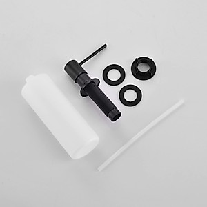 Matte Black Kitchen Sink Soap Dispenser, Ouen Countertop Pump Hand Lotion Built in Pump Soap Dispensers, Stainless Steel Sink Soap Dispenser Pump with 17oz Large Liquid Soap Bottle