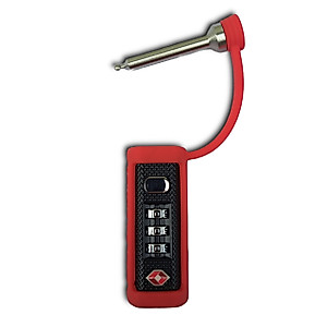 1x Black, 1x Red TSA Approved Tactical Gun Case Locks | Protective Rubber Sleeve & Cut-Resistant MonoShaft | Secure Single Shaft Padlock for Guns Luggage Rifles Pistols & Revolver Cases - Child Safe