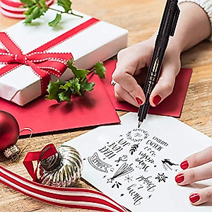 Fhyhej Hand Lettering Pens,Calligraphy Pen,Refillable - 4 Size(8 Pack),for Beginners Writing,Water Color Illustrations,Multiliner, Sketching,Art Drawing Illustration,Art Marker Set