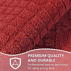 VANZAVANZU Half Round Kitchen Rug, Anti Fatigue Mat, Made of 100% Polypropylene, Non-Slip, Dirt-Resistant, Absorbent, Machine Washable, 27" x18" (Red)