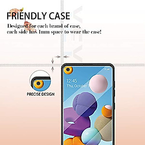 Galaxy A21 HD Clear Tempered Glass Screen Protector + Camera Lens Protectors by YEYEBF, [2+2 Pack] [3D Glass] [Anti-Glare] [Bubble-Free] Screen Protector Glass for Samsung Galaxy A21
