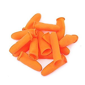 COOSKIN 100 PCS Latex Finger Cots Reusable Rubber Fingertips Protective Glove Duty Industrial Grade Finger Cots (Large)