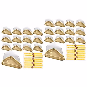 Abaodam 100 Sets Triangular Cake Box Triangle Containers with Lids Cake Tray Transparent Cake Holder Slice Cheesecake Containers Plastic Containers Sandwich Case Mini Pet Pastry Box