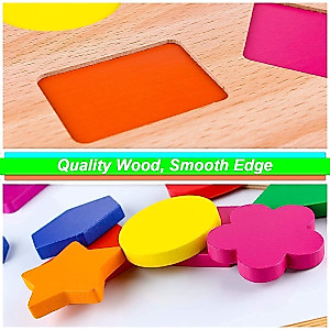 SKYFIELD Wooden Carrot Harvest Game & Shape Puzzles Gifts Toys for Boys Girls 3 4 5 6 Years Old, Color& Shape Educational Montessori Toys for Toddler Kids, Great Birthday Gift