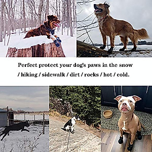 XSY&G Dog Boots,Waterproof Dog Shoes,Dog Booties with Reflective Rugged Anti-Slip Sole and Skid-Proof,Outdoor Dog Shoes for Medium Dogs 4Pcs-Size6