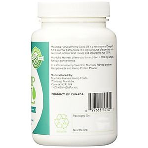 Manitoba Harvest Hemp Oil, 60 Softgel Capsules (Pack of 3)