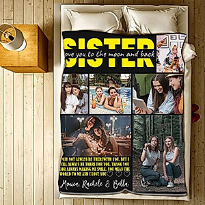 Taka Deal Customized to My Sister Blanket Soft Throw Blanket for Christmas, Birthday, Graduation, Thanksgiving & Christmas Gift. (Sister Blanket 3, 60"X80")