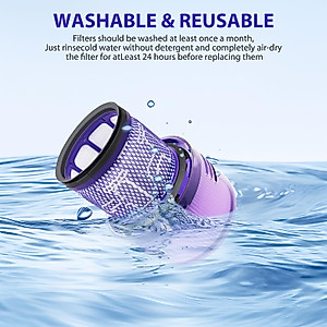 Lemige 3 Pack Vacuum Filters Replacement Parts Compatible with Dyson V11 Torque Drive V11 Animal V11 Complete V11 Extra V15 Detect Vacuums, Compare to Part 970013-02