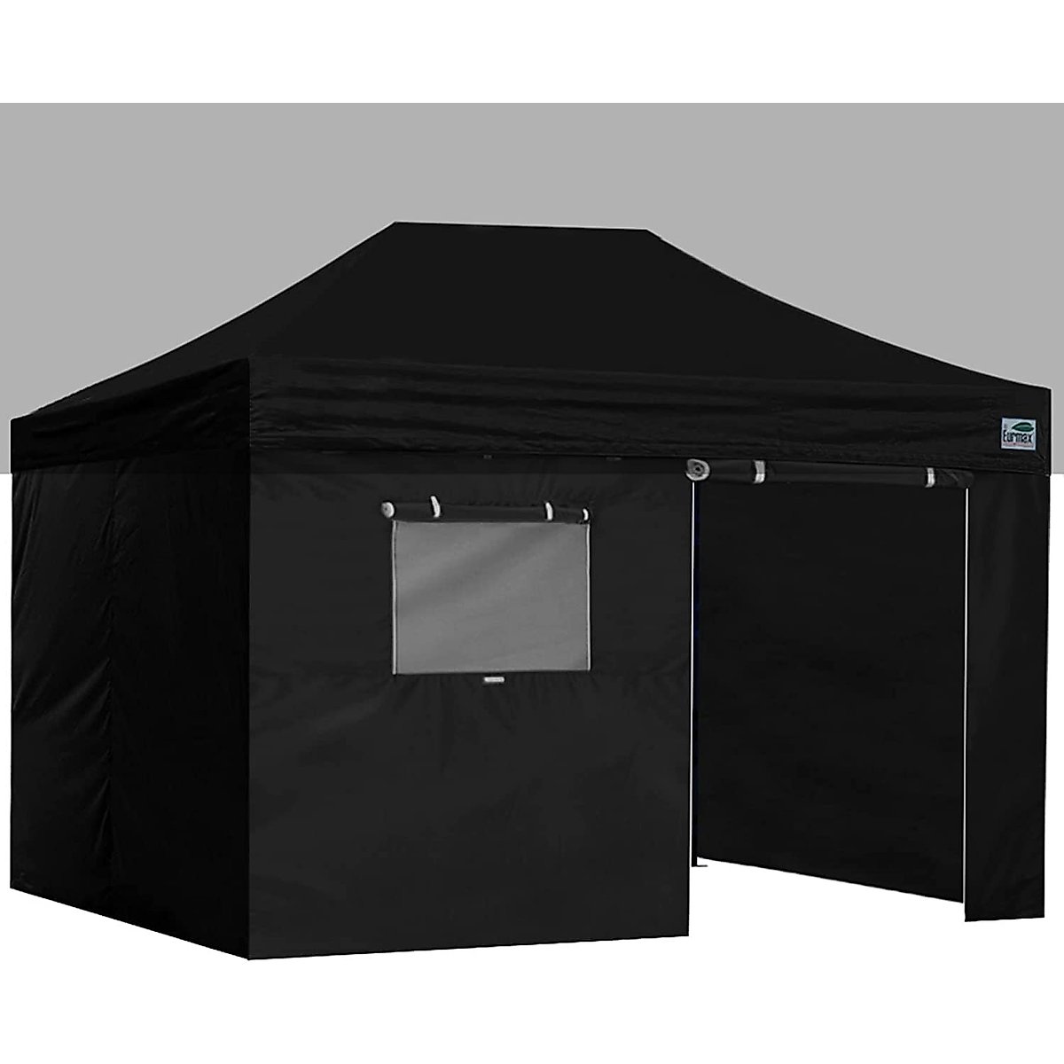 Eurmax USA Full Zippered Walls for 10 x 15 Easy Pop Up Canopy Tent,Enclosure Sidewall Kit with Roller Up Mesh Window and Door 4 Walls ONLY,NOT Including Frame and Top（Black）