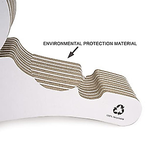 36 Pack Koobay 9" White Recyclable Paper/Cardboard Hangers - Perfect for Baby Clothes Storage & Display. Sustainable & Durable