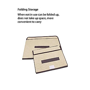 Fabric storage box with Lids 4 pieces beige Fabric Foldable Storage Box Bin with Lids Collapsible Clothes Storage Box Bin Dust proof Closet Storage Box
