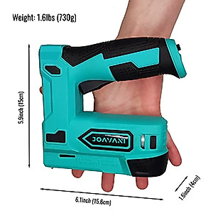 JOAVANI Electric Staple Gun, Cordless Stapler for Upholstery, DIY, Craft, and Decoration. Power Brad Staple Nailer for Wood (with 3000pcs Staples, 1x Staple Remover)