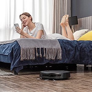 Greenworks Robotic Vacuum GRV-1010 Self-Charging, Wi-Fi Connectivity, 2200Pa Extreme Suction Power, Perfect for Pet Hair, Hard Floors, Carpets, Works with Alexa