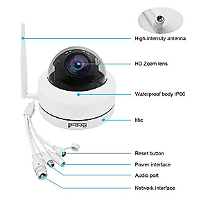 YoLuKe 5MP PTZ WiFi Camera Outdoor,5X Optical Zoom Security Outdoor Dome Camera with Ceiling/Night Vision/128G SD Card Slot/Human Detection/IP66 Waterproof…