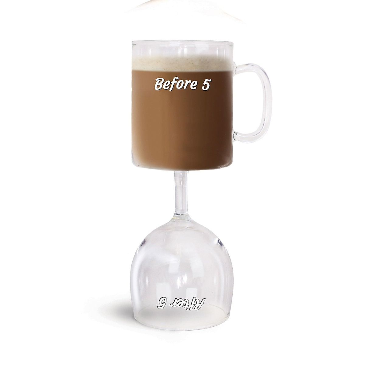 BigMouth Inc. The Before & After 5 Coffee & Wine Glass, 2-In-1 Reversible Novelty Coffee Cup & Wine Glass