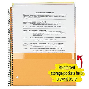 Five Star Spiral Notebook, 3 Subject, College Ruled Paper, 150 Sheets, 11" x 8-1/2", Yellow (73497)