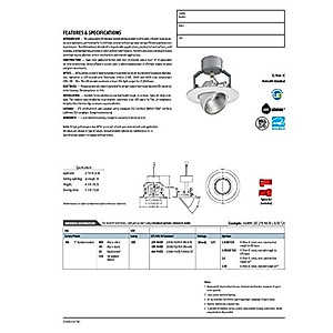 Lithonia Lighting 4IGMW LED 30K 90CRI M6 640 lm 3000K LED iGimbal Module, 4", Matte White