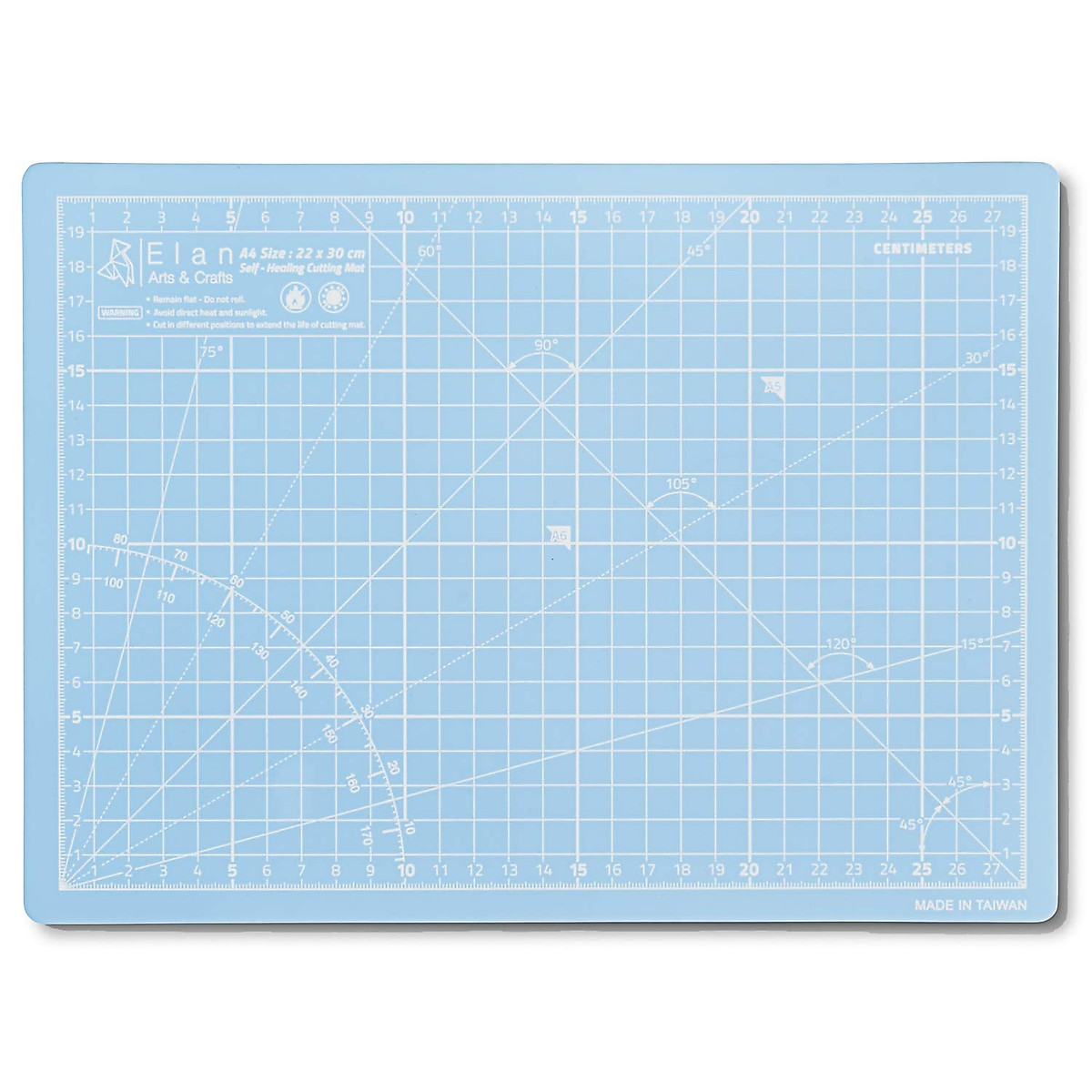 Elan Cutting Mat A4 Blue, 5-Ply Craft Mat, Self Healing Cutting Mat 30x22 CM, Craft Cutting Board, Art Mat, Imperial Sewing Mat, Quilting Mat, Hobby Mat, for Sewing, Quilting, Quilting supplies