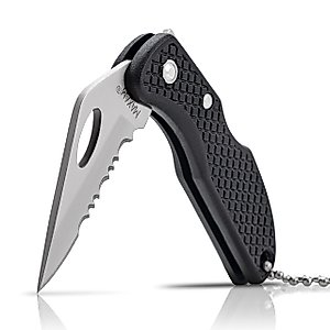Maxam Falcon IV Lockback EDC Serrated Stainless Steel Knife, Small Folding Knife, Blade Length 1 7/8 Inch
