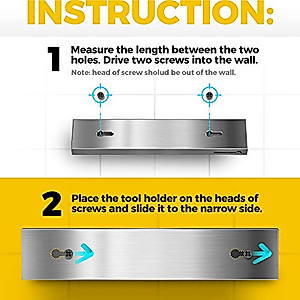 10 Inch Knife Magnetic Strip with Adhesive – Magnetic Knife Holder for Wall no Screws – Magnetic Knife Block Use as Kitchen Utensil Holder, Knife Bar, Knife Rack, Kitchen Organizer and Tool Holder