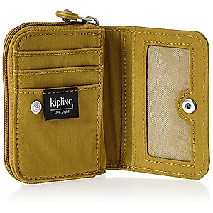 Kipling Womens Women's Tops Wallet, Compact, Practical, Nylon Travel Card Holder Wallet, Pear Chartreuse 360, 3 L x 4.125 H 1 D US