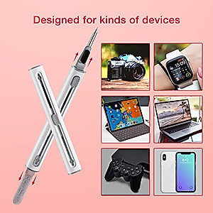 Cleaner Kit Compatible with Airpods, Earbuds Cleaning kit,Cleaning Pen with Brush for Bluetooth Earbuds Cleaner,Cellphones, Wireless Earphones,Laptop, Camera (White)