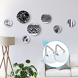 50Pcs Invisible Adhesive Plate Hanger, Vertical Plate Holders for Wall, Adhesive Plate Hanger Hooks for Plate Pictures Wall Decor (white)