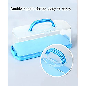 Cezoyx 4 Piece Portable Bread Box with Handle, Rectangular Loaf Cake Containers with Lid, 4 Colors Bread Keeper for Carrying and Storing Banana Bread, Pumpkin Bread and Quick Bread