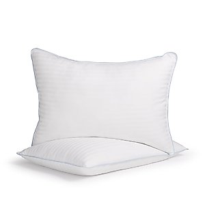 eLuxurySupply 2-Pack Premium Bed Pillows - Medium Density and Medium Loft Ideal for Back and Side Sleepers - 100% Cotton Casing - 20"X28" Standard/Queen Size