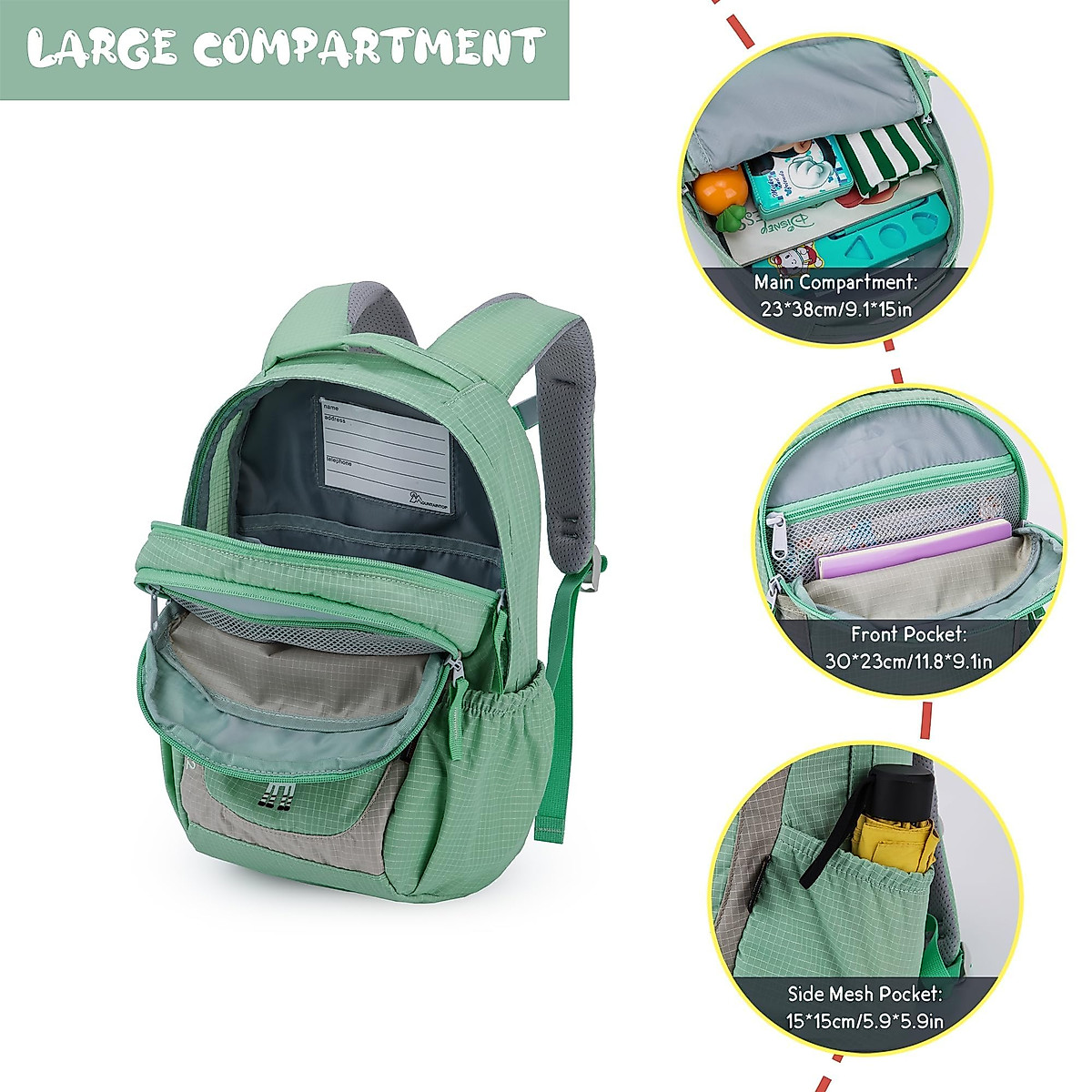 MOUNTAINTOP Kids Backpack for Boys Girls Hiking School Elementary Bookbags