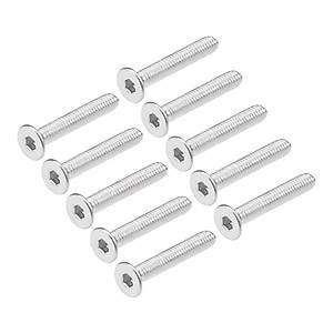 50 Pcs M3-0.5 x 18mm Flat Head Socket Cap Screws Bolts, Stainless Steel 18-8 (304), Bright Finish, Allen Socket Drive,Machine Screws Inner Hex Screw Fasteners Bolts