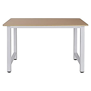 Desktop Computer Desk, Home Office Study Writing Table Computer Gaming Table Bedroom Laptop Study Table, 47.2inch Student Workstation Study Reading Writing Desk PC Laptop Table (White)