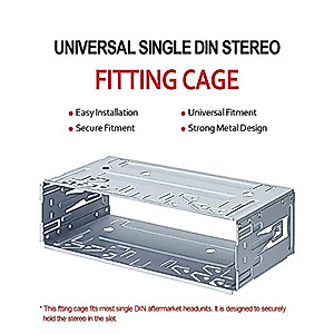 SIZHILE Universal Single Din 1 Din Stereo Radio Replacement Fitting Cage Kit Installation