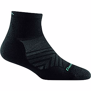 Darn Tough Women's Run Quarter Ultra-Lightweight with Cushion Running Sock (Style 1048) - Black, Medium