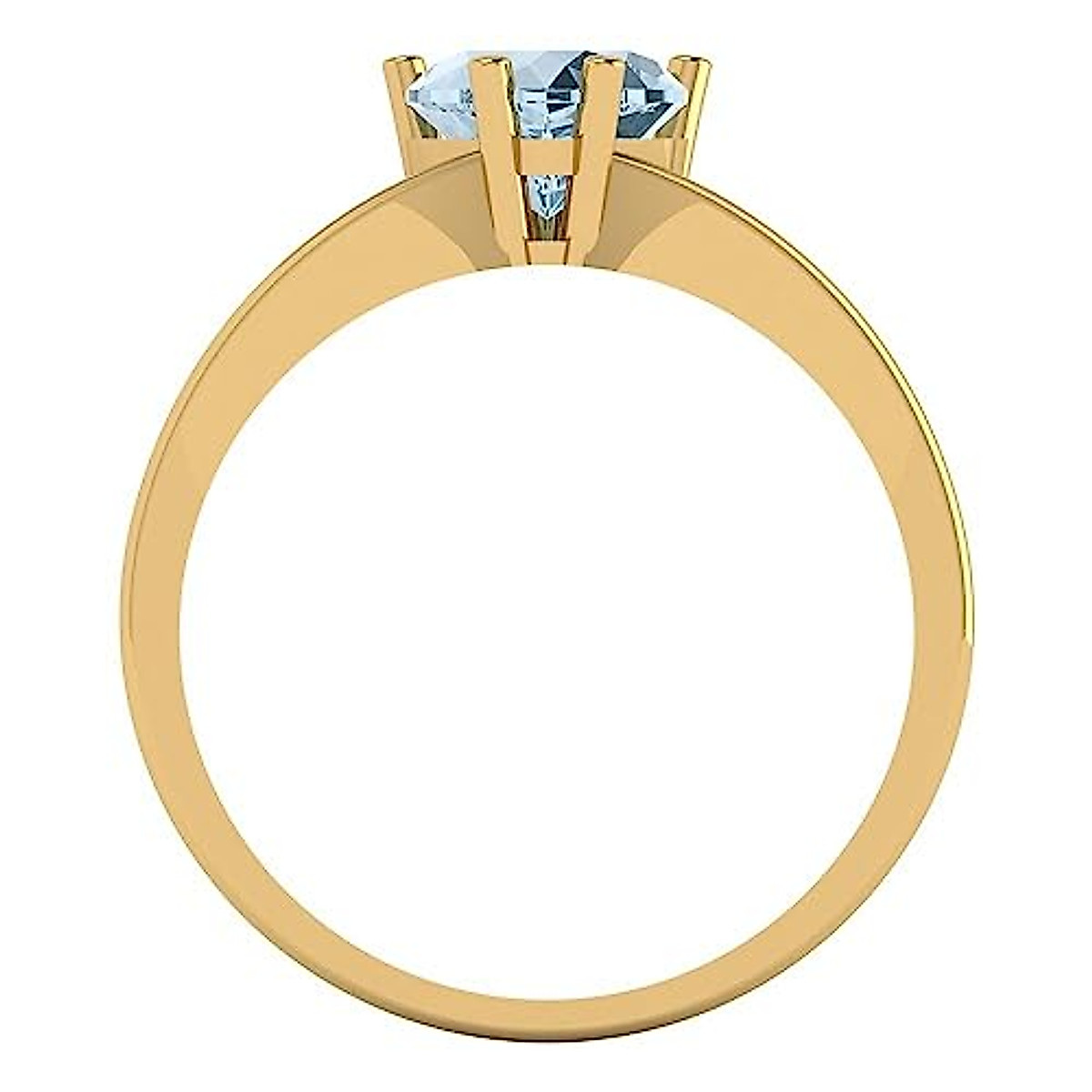 Clara Pucci 1.4ct Heart Cut Solitaire split shank Sky Blue Topaz Bridal Designer Wedding art deco Anniversary Ring 14k Yellow Gold
