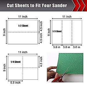 BOSHCRAFT 25 PCS Sandpaper, Sandpaper Assortment Sandpaper for Wood Metal Furniture Hand Sander Sand Paper 80/120/150/220/320 Grit Sandpaper Sheets Cut for Use 9" x 11"