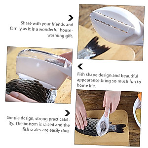 Holibanna 6 pcs Scale Remover Fish Cleaning kit Shrimp deveiner Tool frogmore Shrimp Cleaner Fish Scaler Shrimp Peeler and deveiner Tool Coconut Grater Tools as Peeling Machine with Cover