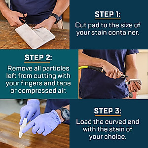 MāKRS Stain Pad, Cut-To-Size Pads 2-Pack Yields 12-16 Applicators, Lint, Snag & Streak-Free Applicator,Brush Like Microfiber Over Foam Core, For Wood Stain and Oil Based Finishes, Professional Results