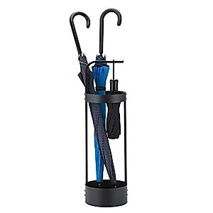 JackCubeDesign Steel Umbrella Stand Entryway Space Saving Umbrella Holder Organizer for Front Door(Black) – MK444A