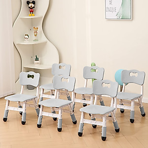LUUYOUU Kids' Desk Chairs Adjustable Height is Suitable for Children's Chairs Used in Families, Schools and Day-Care Between 2-10 Years Old The Max Bearing Capacity is 220LB(5PCS-Beige)